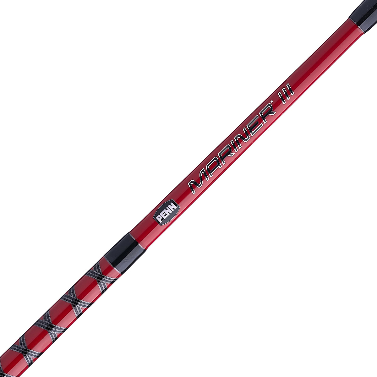 PENN Mariner III Boat Spinning Fishing Rod, Black/Red, 6'6" - Medium - 1pc - 30-50lb