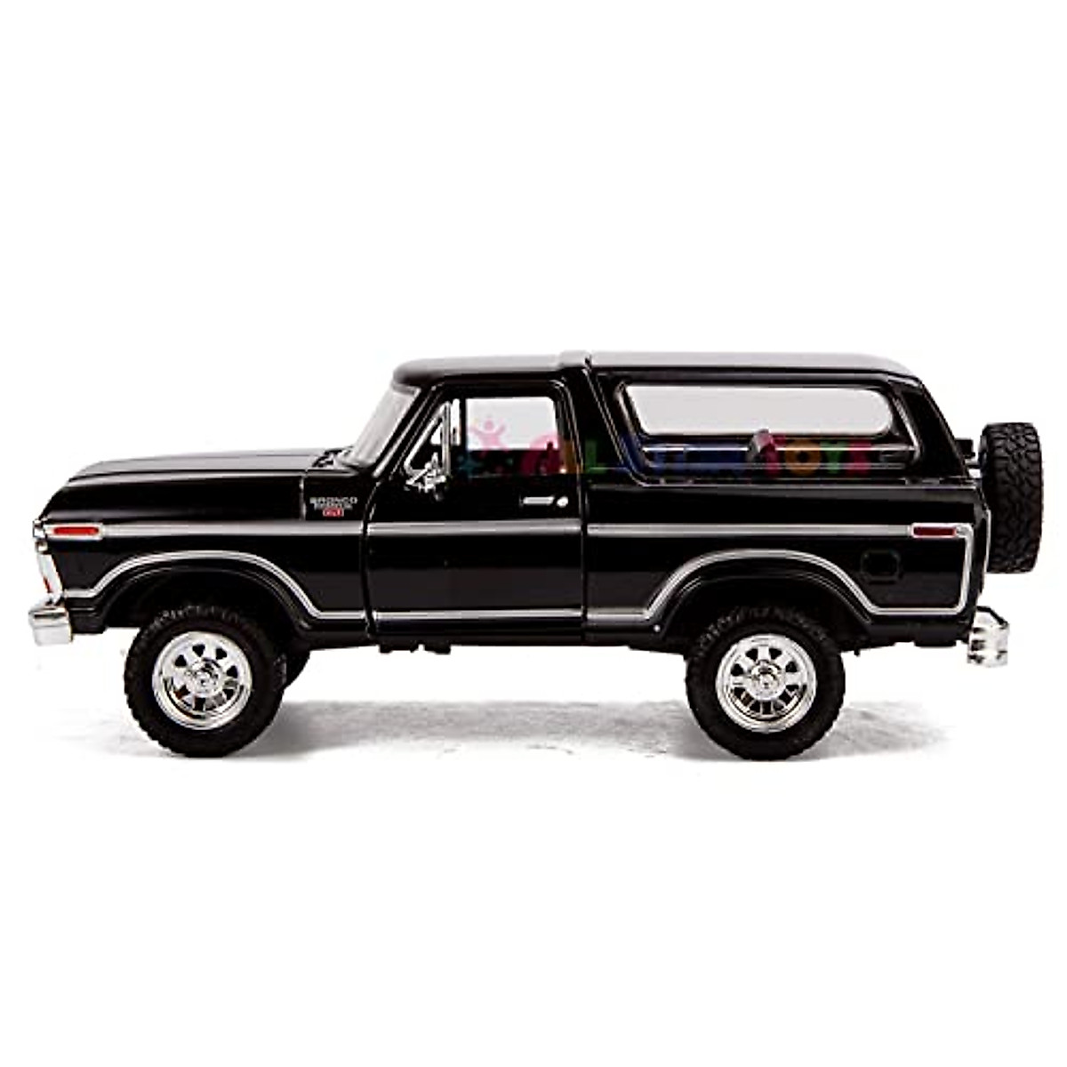 1978 Ford Bronco Ranger XLT 1:24 Diecast Model Car SUV SUT Black with Cap Truck Motormax 79371