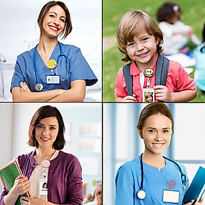 KAGNAL 4Pcs Nurse Badge Reel Cute Retractable Badge Holder with Clip Nursing Name Card Holder for Nurse Nursing Student Doctor Teacher Medical Assistant Office Worker