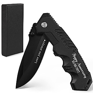 Men Gifts, Custom Engraved Personalized Pocket Knife, Gifts For Boyfriend Husband Fiancé Groom Dad Brother Friend Son Groomsmen, Birthday Valentines Day Anniversary Christmas Fathers Day Gift For Him