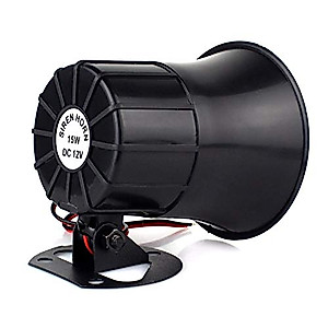 Tokatuker Wired Alarm Siren Horn 15W DC 6 to 12V Security Siren with Bracket for Home Security Alarm System