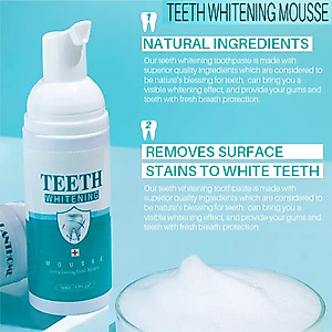 2Pcs Teeth Whitening Mousse Foam Teeth Whitening Toothpaste,Whitens Teeth Fresh Breath,Deep Cleaning Toothpaste,Toothpaste Replacement Mouthwash, Mouthwash Teeth Whitening