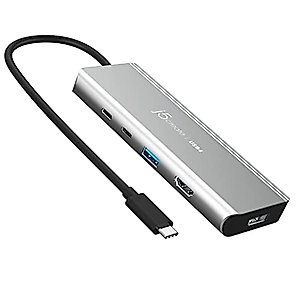j5create USB4 Dual 4K Multi-Port Hub -5 in 1 USB4 Hub with PD 85W, Dual 4K Display, DisplayPort 1.4, USB-A, USB-C Ports | for Macbooks, Windows Laptops, Thunderbolt 3/4, and USB4 Devices (JCD401)