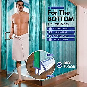 CARESOME Caresome 2-Pack Shower Door Bottom Seal (3/8in)-Inch Glass, 39inLength - Sweep to Create a Water Barrier Frameless Design Stop Leaks Strip