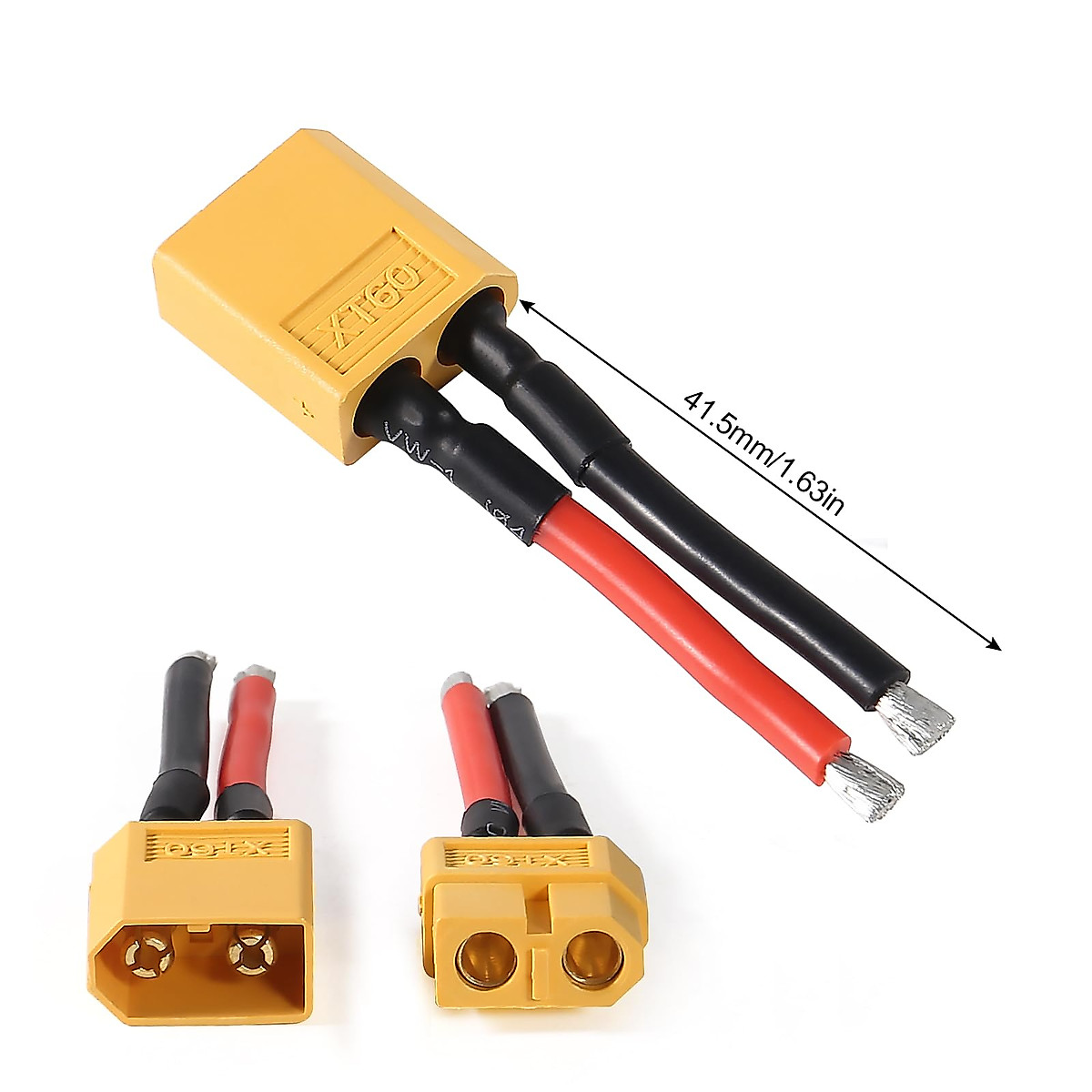 JUZITAO 10 Pairs XT60 Plug Connector Female and Male with 14AWG Silicon Wire for RC Lipo Battery Cable Drone Car Boat