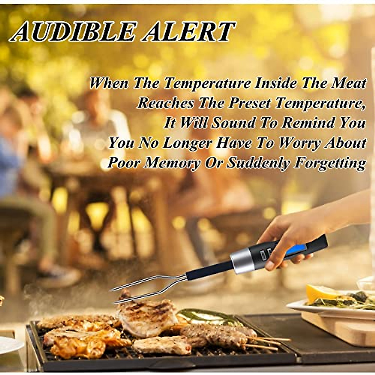 Meat Thermometer, Digital Thermometer Grill Fork, for Meat BBQ