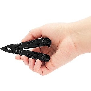 SOG PowerPint Mini Multi-Tool-Utility Tool with Compound Leverage Smooth Open, 18 Lightweight Specialty Tools, Stainless Steel Blade-Black (PP1002-CP)