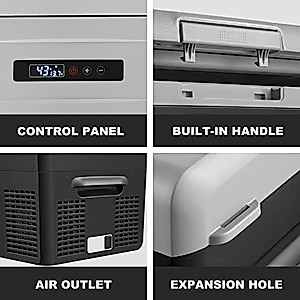 Setpower FC15 Portable 12v Refrigerator, -4℉-68℉ Fast Cooling Car Refrigerator, 15L/15.8Qt Car Fridge Portable Freezer with 12/24V DC & 110/240V AC, Electric Cooler (Black&Grey, 15L)