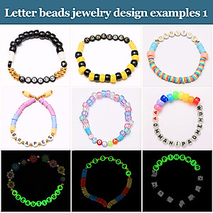 Eppingwin 1400 pcs Letter Beads, 4x7 mm Acrylic Beads,Glow in The Drak Beads for Jewelry Making,Letter Beads for Bracelet Making, Alphabet Beads, in 28 Grid Box (Round, Glow in The Drak)