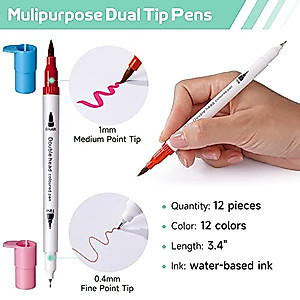 GO2CRAFT Accessories Bundle for Cricut Makers and All Explore Air, 21Pcs Perfect Draw Then Cut Tools, Deep Cut Housing, Replacement Cutting Blades, 12 Colors Dual Tip Pens, Pens Adapters