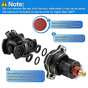 GP876851 Mixer Cap and Pressure Balancing Cartridge Kit, for Kohler Shower Valves K-304 and K-11748 Platforms, Shower Valve Cartridge Replacement Repair Kit, Include GP77759 and GP800820