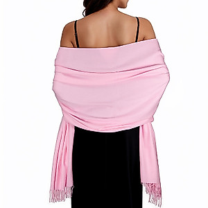 SWAT PANY Winter Scarfs for Women Pink Pashmina Shawls and Wraps for Women Wedding Shawl Wraps for Evening Dresses