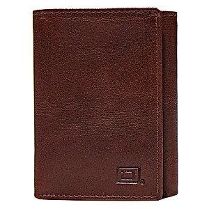 Slim RFID Blocking Trifold Wallet for Men - Genuine Buffalo Leather - Whiskey