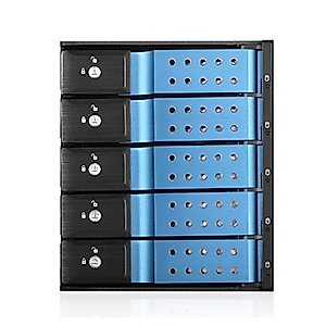 ISTAR BPN-DE350HD-BLUE Trayless 3X 5.25 to 5X 3.5 12Gb/s HDD Hot-swap Rack