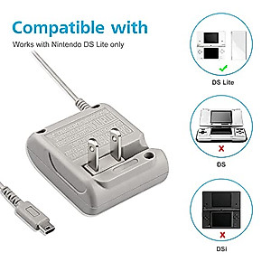 DS Lite Power Charger, AC Adapter for Nintendo DS Lite Systems , Wall Travel Charging Cable 5.2V 450mA