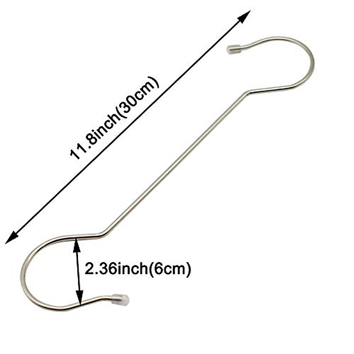 Maydahui 6PCS Extra Long 12" S Shaped Hooks Large Size Stainless Steel Metal Hooks for Bird Feeder, Plant Hanger, Tree Branch Hook, Clothes, Outdoor Lights