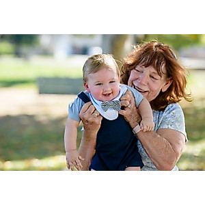 Gavvy Baby Bibs for Boys, Baby Bandana Bibs, Drool Bibs Baby Essentials for Newborn Boys, Cotton Bibs w/Waterproof Lining, Newborn Essentials Must Haves Baby Boys, Bow Tie Bibs