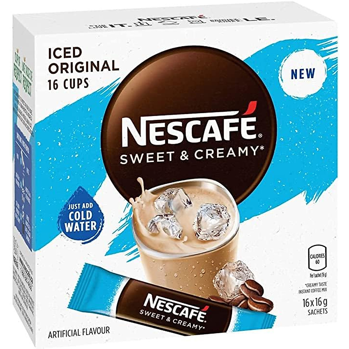 Nescafe Sweet & Creamy Iced Coffee, Instant Coffee Sachets, 16x16g {Imported from Canada}