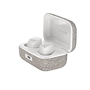 Sennheiser Momentum True Wireless 3 Earbuds -Bluetooth in-Ear Headphones for Music & Calls with Adaptive Noise Cancellation, IPX4, Qi Charging, 28-Hour Battery Life, White 509181 (Renewed)