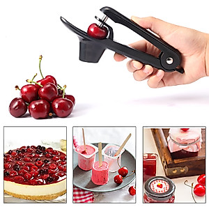 2 Packs Cherry Pitter Tools, Cherry Seed Core Remover Olives Pitter Tool, Stainless Steel Cherries Corer with Space-Saving Lock Design (Black & Green)