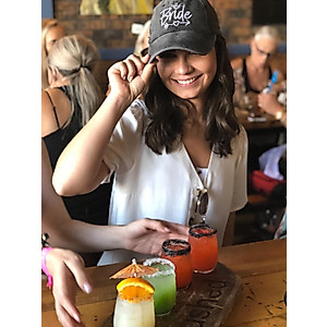 LOKIDVE Bride Baseball Cap Embroidered Washed Cotton Denim Hat for Wedding Party Black