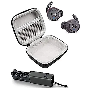 JBL UA True Wireless Flash Sport in-Ear Headphones On-The-Go Bundle with Deluxe CCI Premium Case (Black)