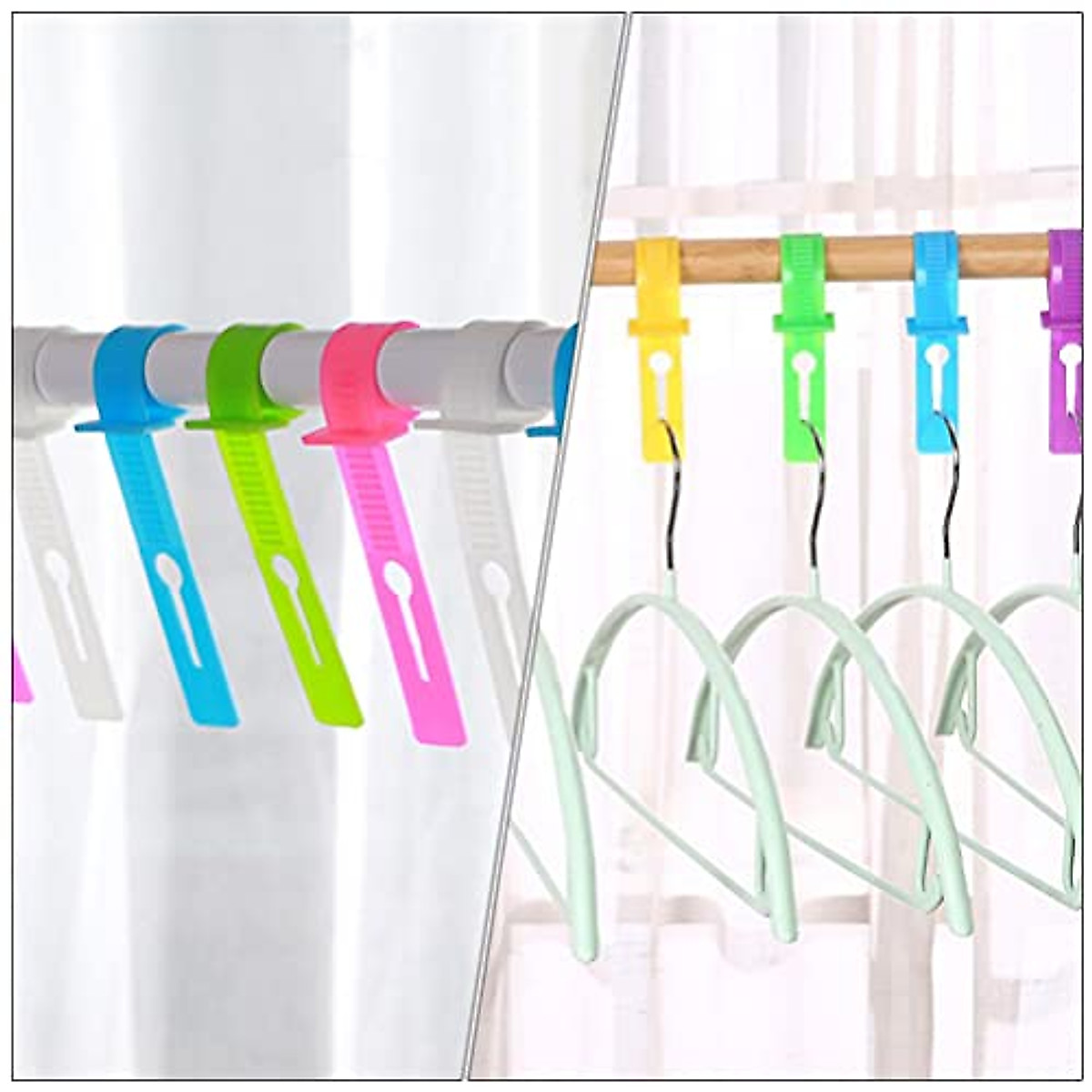 Cabilock 40Pcs Windproof Scratch Hanger Hook Clothes Drying Rack Fixed Buckle Rope Hanging Clothesline Windproof Hanger for Indoor Outdoor