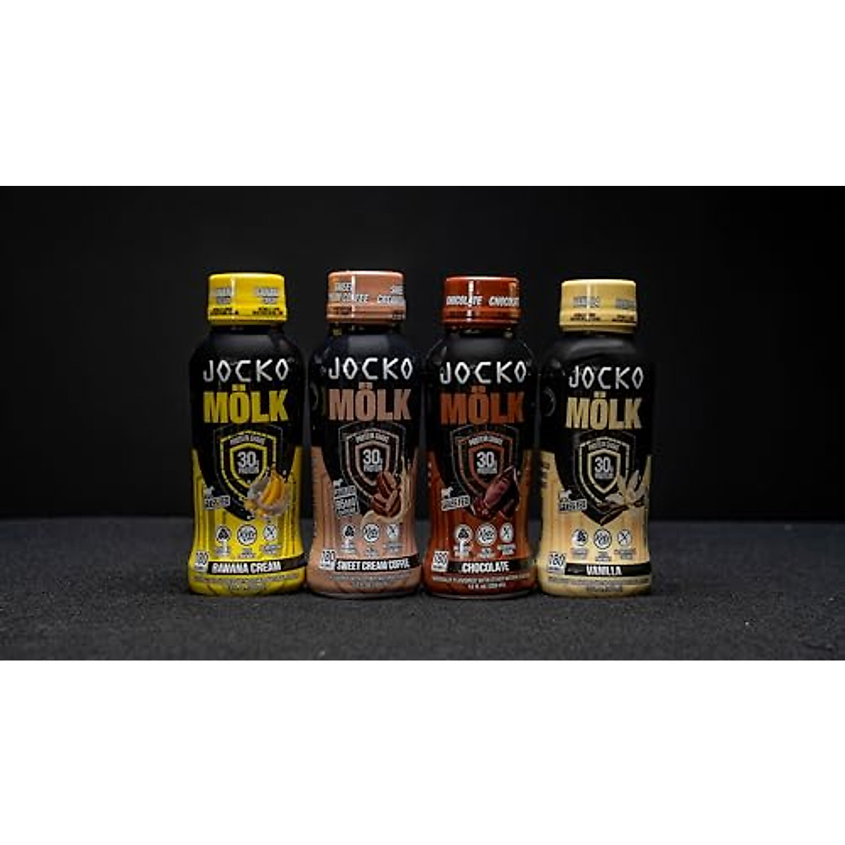 Jocko Mölk Protein Shakes – Naturally Flavored Protein Drinks, KETO Friendly, No Added Sugar, 30g Grass Fed Protein - Ready to Drink, 12 FL Oz, 12pk, Liquid (Vanilla)