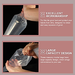 POPETPOP 50pcs Construction Pointing Bag Tear Resistant Grout Bags Cement Piping Tool Grout Float Grout Sealer Bag Tile Sealer Bag Tool Sanded Grout White Thicken Masonry or Piping Tip