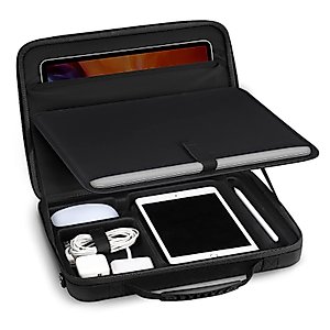 SITHON Hard Shell Laptop Shoulder Bag for 13.6-inch MacBook Air M3/A3113 M2/A2681 2024-2022, MacBook Pro 14 M4 Pro Max 2024 A3112 A3401 A3185, Shockproof Tablet Case Electronics Storage Bag, Black