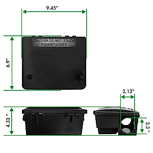 Large Rat Bait Stations 2- Pack | Mouse Bait Station for Home Garden| Rodent Bait Station for Indoor and Outdoor Use | Exterminator Approved | Safe for Family and Pets (Bait is not Included)
