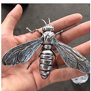 LILOVE Statue China Delicate Hand Sculpture Miao Silver Honeybee Statue Bees