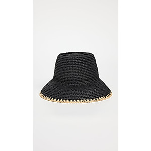 Madewell Women's Whipstitch Straw Hat, True Black, M-L