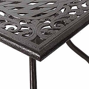 Christopher Knight Home Hallandale Outdoor Sarasota Cast Aluminum Rectangular Dining Set, 7-Pcs Set, Hammered Bronze
