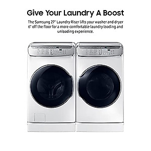 SAMSUNG 27” Wide Laundry Riser Pedestal Stand for 27” Wide Front Load Washer or Dryer, Lifts Machine 6”in Height, WE272NW/A3, White