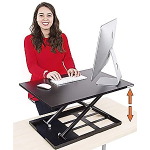 MEDA |Standing Desk | Instantly Convert Any Desk into a Sit/Stand up Desk, Height-Adjustable, Fully Assembled Desk Converter (Black)