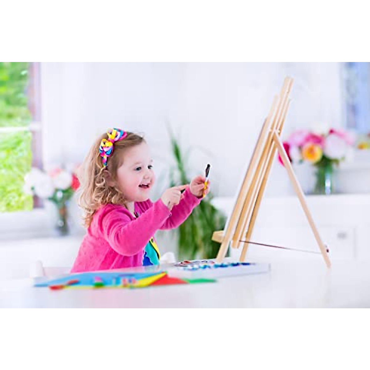 Dydjoy Paint by Numbers for Kids & Beginner, DIY Oil Painting Gift Kits 8"x8" Framed Canvas（Framed Canvas-2）
