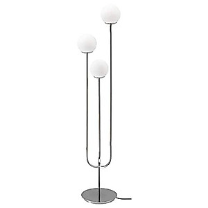 Ikea Simrishamn Floor lamp with LED Bulb Chrome Plated Opal Glass 804.377.76