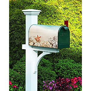 Starfish Beach Mailbox Covers Magnetic Standard Size Coastal Conch Sea Shells Wave Seaside Ocean Waterproof Mailbox Wrap Post Letter Box Cover for Garden Yard Outdoor Decorations 21x18 Inch