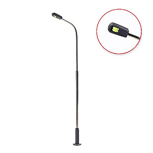 LQS07 10pcs Model Railway Train Lamp Post 7cm or 2.76inch Street Bright White Lights HO TT Scale LEDs New