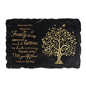 Tree of Life Song Memorial Stepping Stone,Weight 2.9 lbs Sympathy Garden Stone for Loved One,Garden Remembrance Stones,Resin Outdoor Decor (Black)