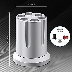 SANZIE Revolver For Six Set Pen Holder Metal Pencil Holder for Desk Aluminum Pencil Stand Desktop Office Supplies Gentleman Pen Organizer(Silver)