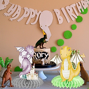 Dragon Honeycomb Centerpieces 11Pcs Dragon Theme Table Centerpieces Dragon Birthday Party Decorations Cute Dragon Honeycomb Decorations for Dragon Knight Baby Shower Supplies