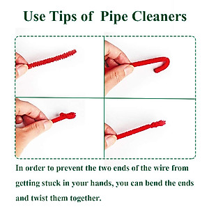 150 Pieces Christmas Pipe Cleaners Chenille Stem,50 White Craft Pipe Cleaners,50 Green Chenille Stems Pipe Cleaners, and 50 Red Pipe Cleaners for Arts and Crafts, Xmas Home Decoration