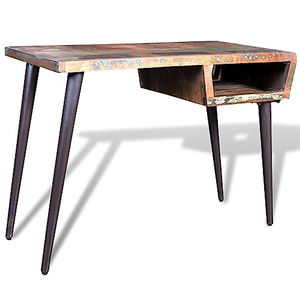 vidaXL Rustic Home Office Desk Workstation Writing Table Reclaimed Wood w/ Iron Legs