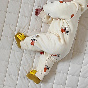 Newborn Baby Fleece Snowsuit Christmas Hooded Romper Onesies Jumpsuit Bodysuit Winter Warm Coat for Infant Boys Girls