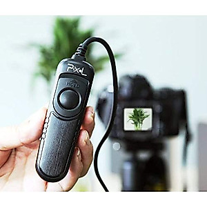 Pixel Remote Shutter Cable E3 Compatible with Canon, Pentax, Contax, Sigma Cameras with Pholsy Screen Cleaning Cloth, Replaces RS-60E3
