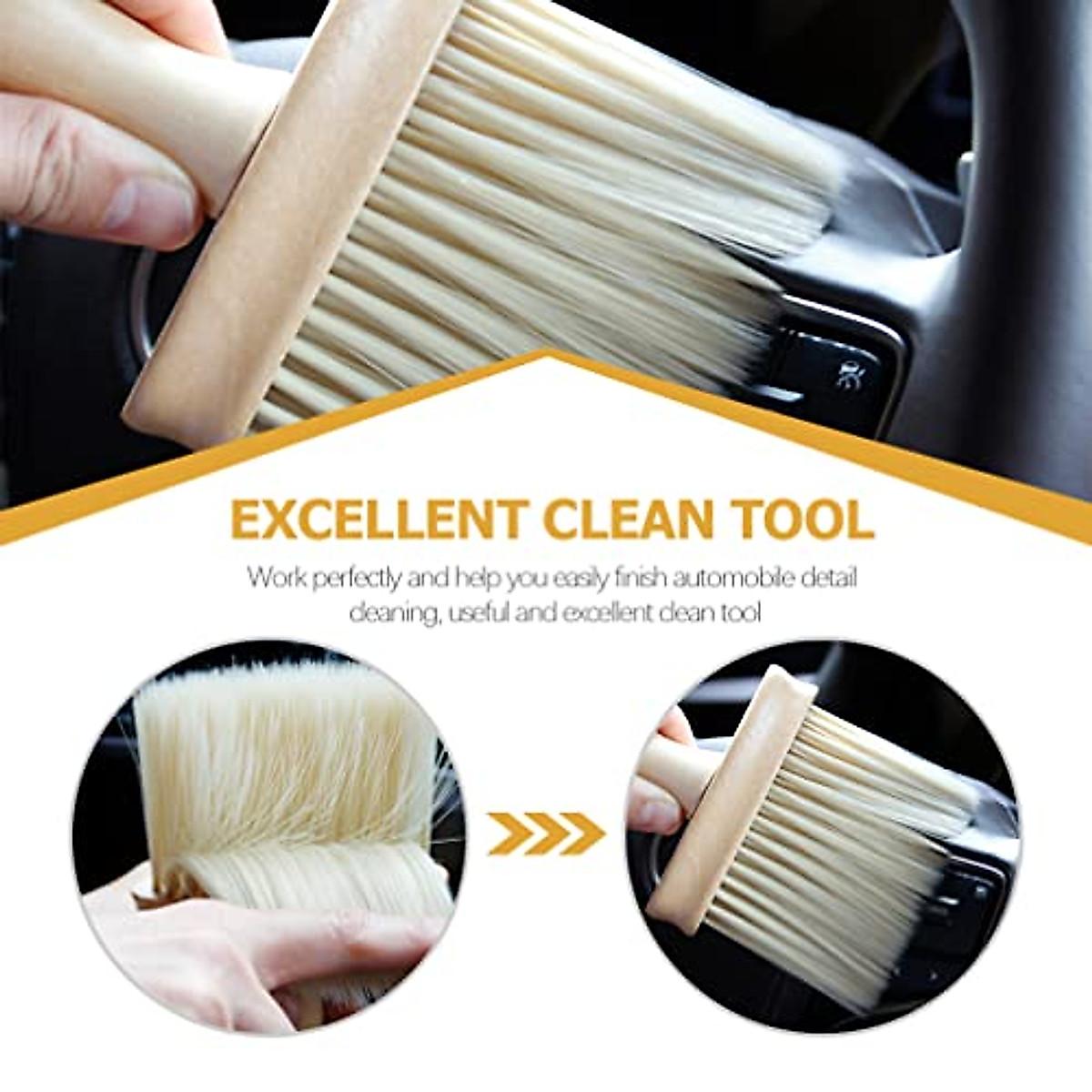 Sewroro Auto Interior Dust Brush Soft Car Detail Brushes Mini Duster for Car Air Vent 2pcs for Car Dashboard Air Conditioner Vents Slit Brush