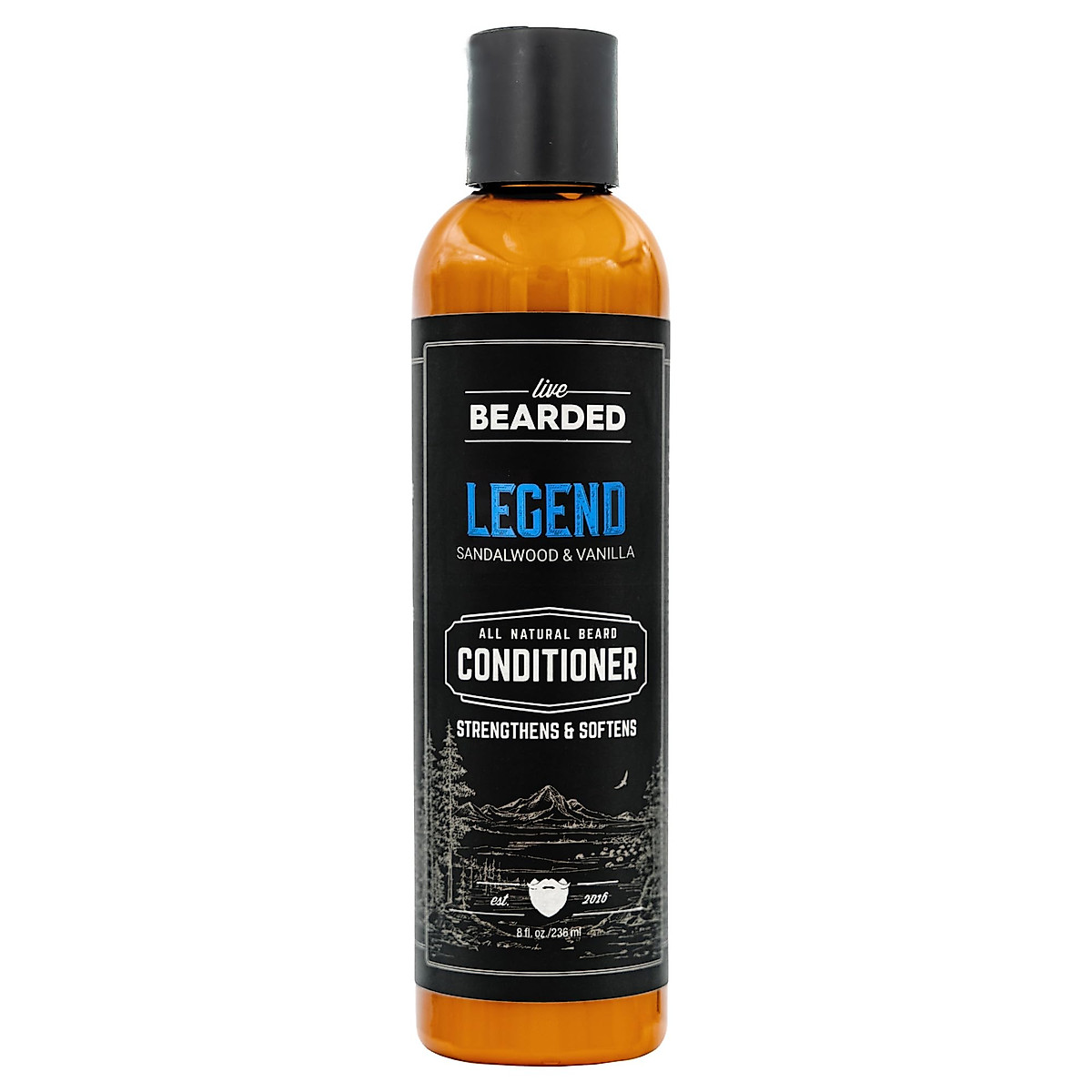 Live Bearded Beard Conditioner, 8 fl oz - Strengthens and Softens Facial Hair - Made in the USA - All-Natural Ingredients with Biotin, Caffeine | Legend Scent - Sandalwood, Vanilla