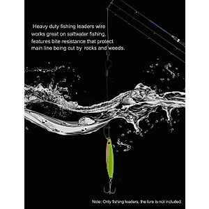 Facikono Fishing Leaders Line Steel Leaders Fishing Saltwater 125LB Fishing Leaders with Swivels and Snaps, 19.68in